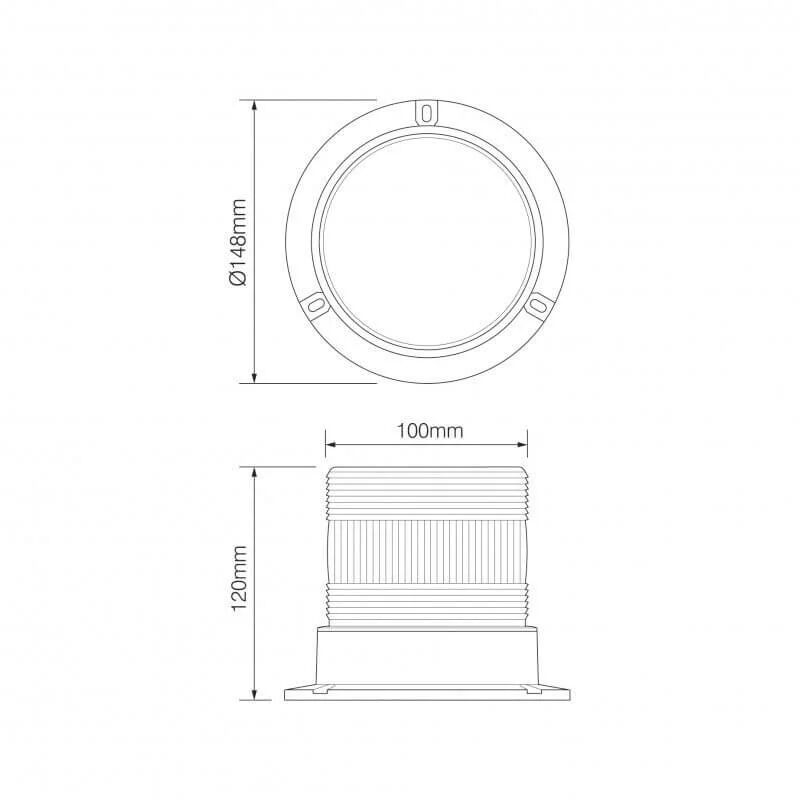Tralert - R10 LED PC Flashing/rotating beacon amber 10 - 30V ...